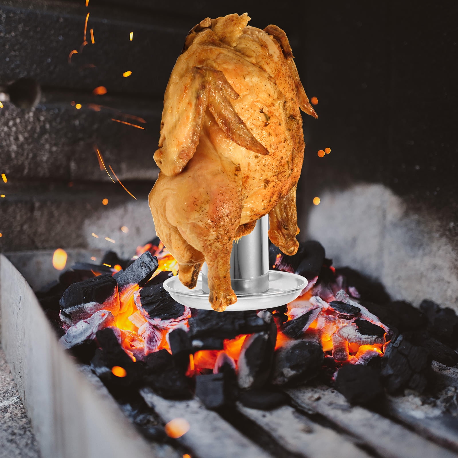 GOOHOCHY Beer Can Chicken Holder For Grill Smoker Oven Stainless Steel ...