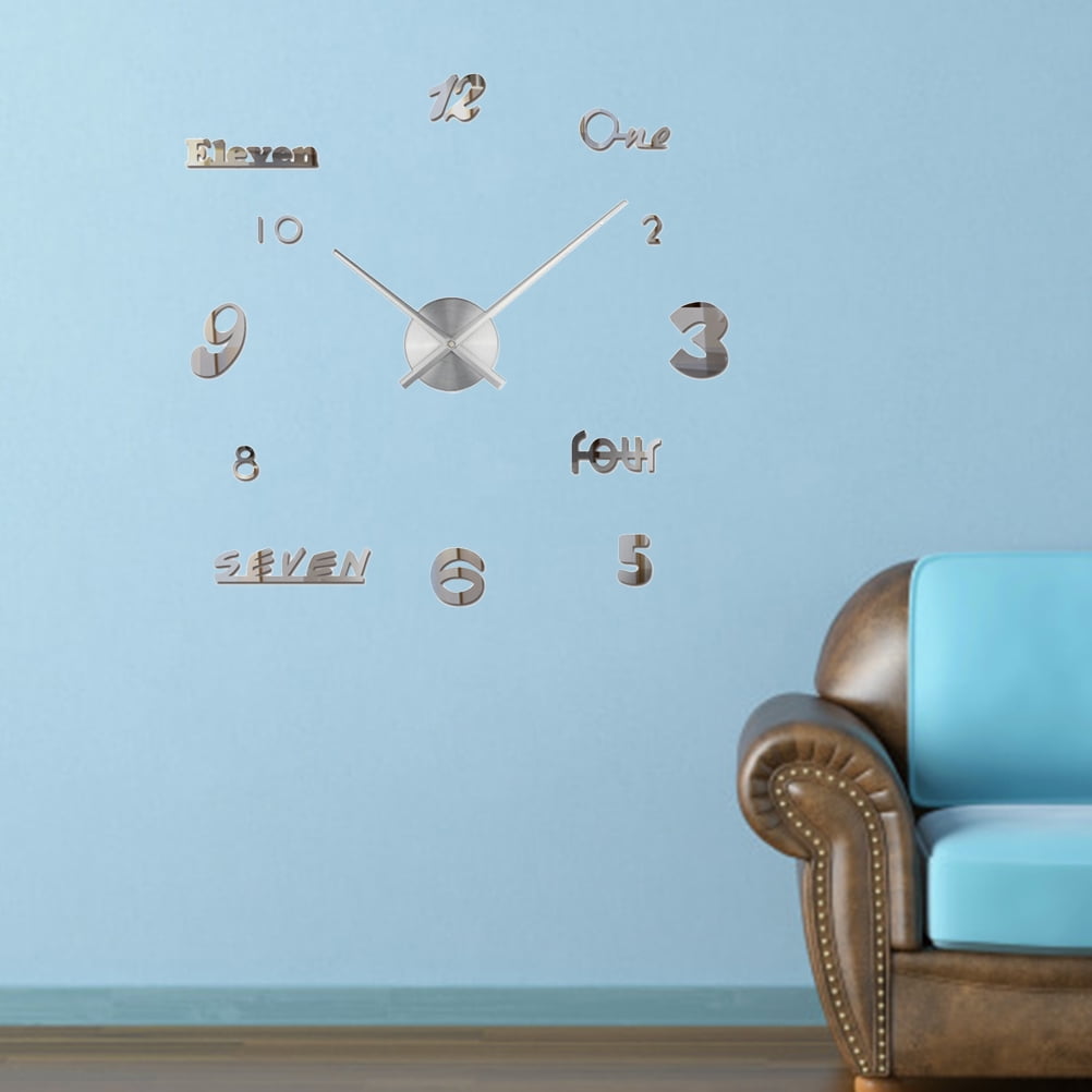 GOOHOCHY Big Mirror Wall Clock Modern Design 3D DIY Large Decorative ...