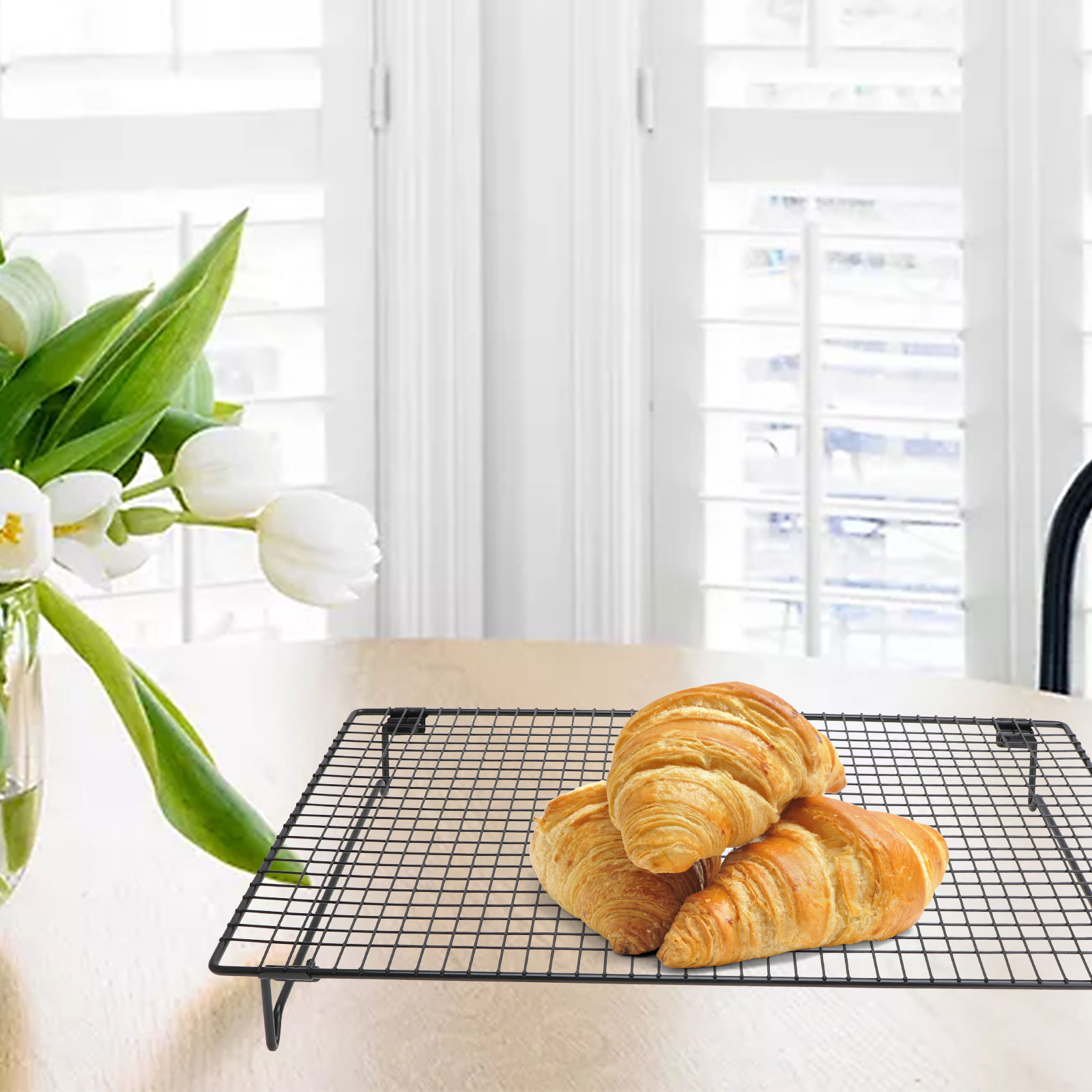 FUTUREORYY Baking Drying Rack Carbon Steel Black For Cookies 1Pack ...