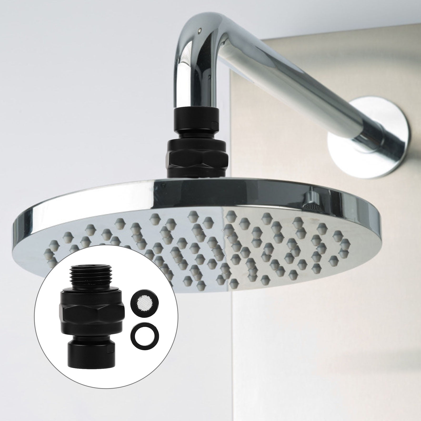 GOOHOCHY Black Copper Shower Connector Adapter for Bathroom 1/2 Inch ...