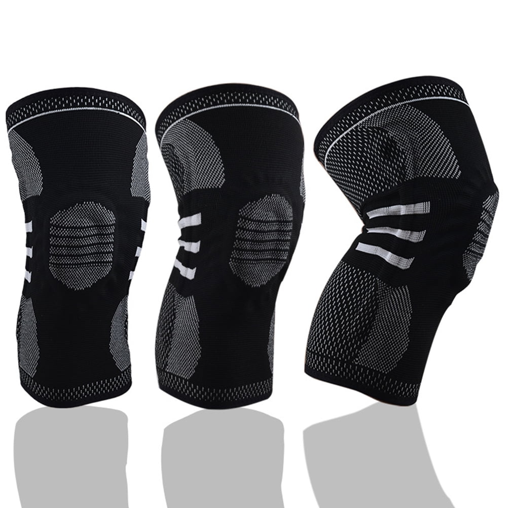 GOOHOCHY Black Nylon Knee brace with Crashproof Design for Sports ...