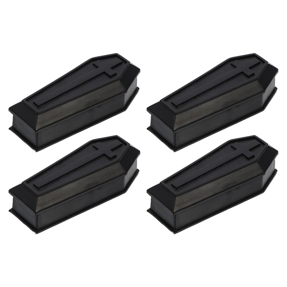 GOOHOCHY Black PVC Small Coffin Box for Decoration with Lid Perfect for ...