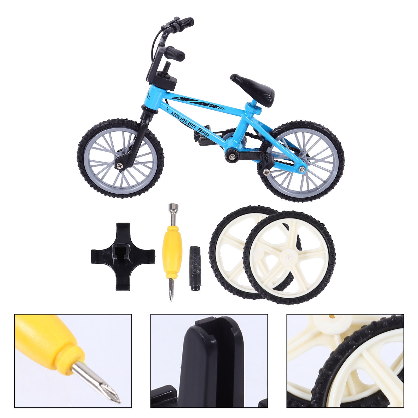 GOOHOCHY Blue Mini Finger Bike Toy with Realistic Details for Kids ...