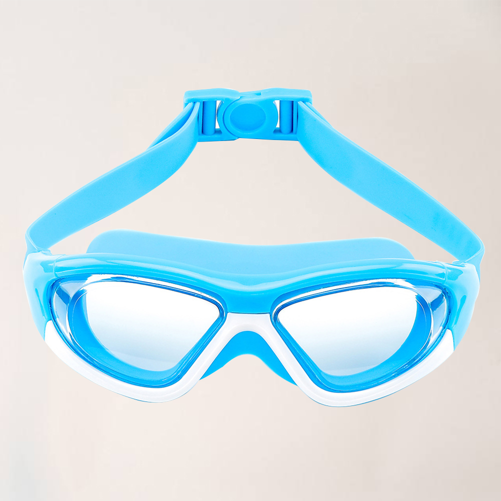 GOOHOCHY Blue Silicone Swim Goggles with Lenses for Kids UV Protection ...