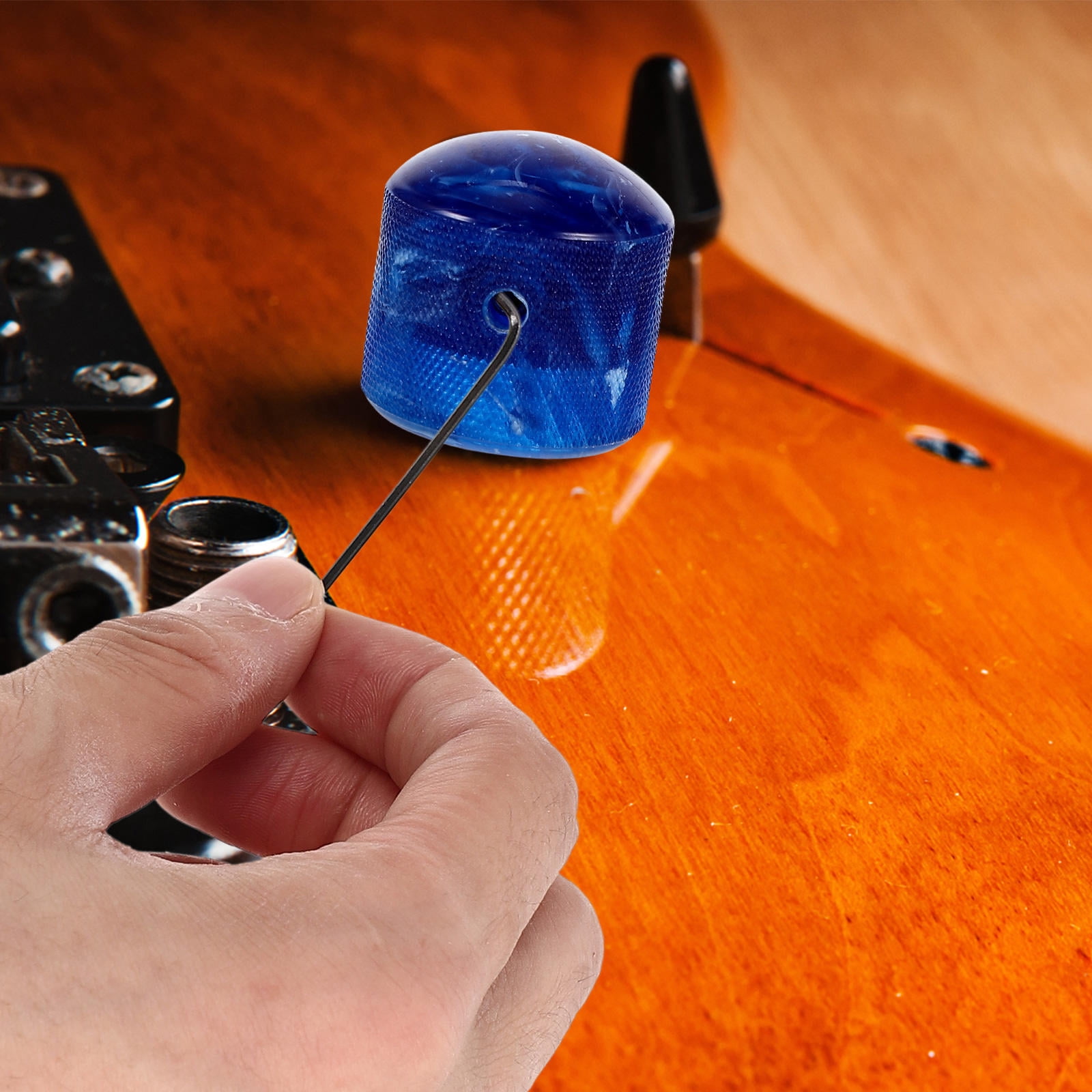 GOOHOCHY Blue Tone Knobs Rotary Potentiometer Button Electric Guitar ...