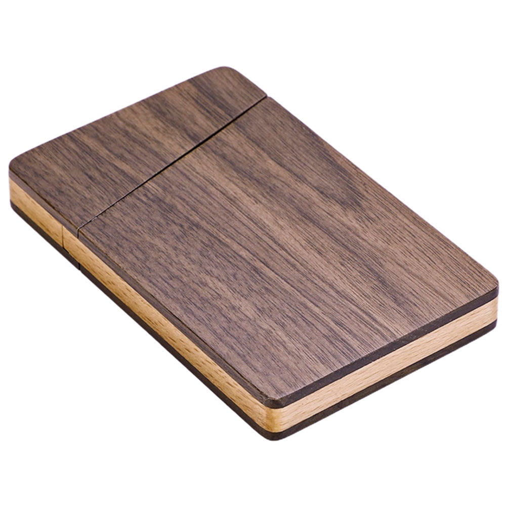 HONMEET Visiting Card Holder Business Card Box Walnut Wood 1Pcs ...