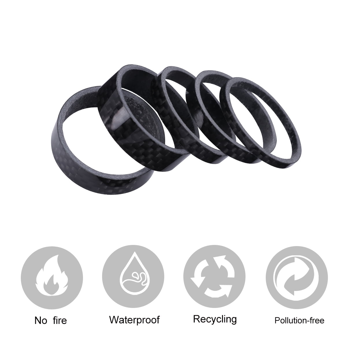 GOOHOCHY Carbon Fiber Bike Headset Spacers Set for Adjusting Handlebar ...