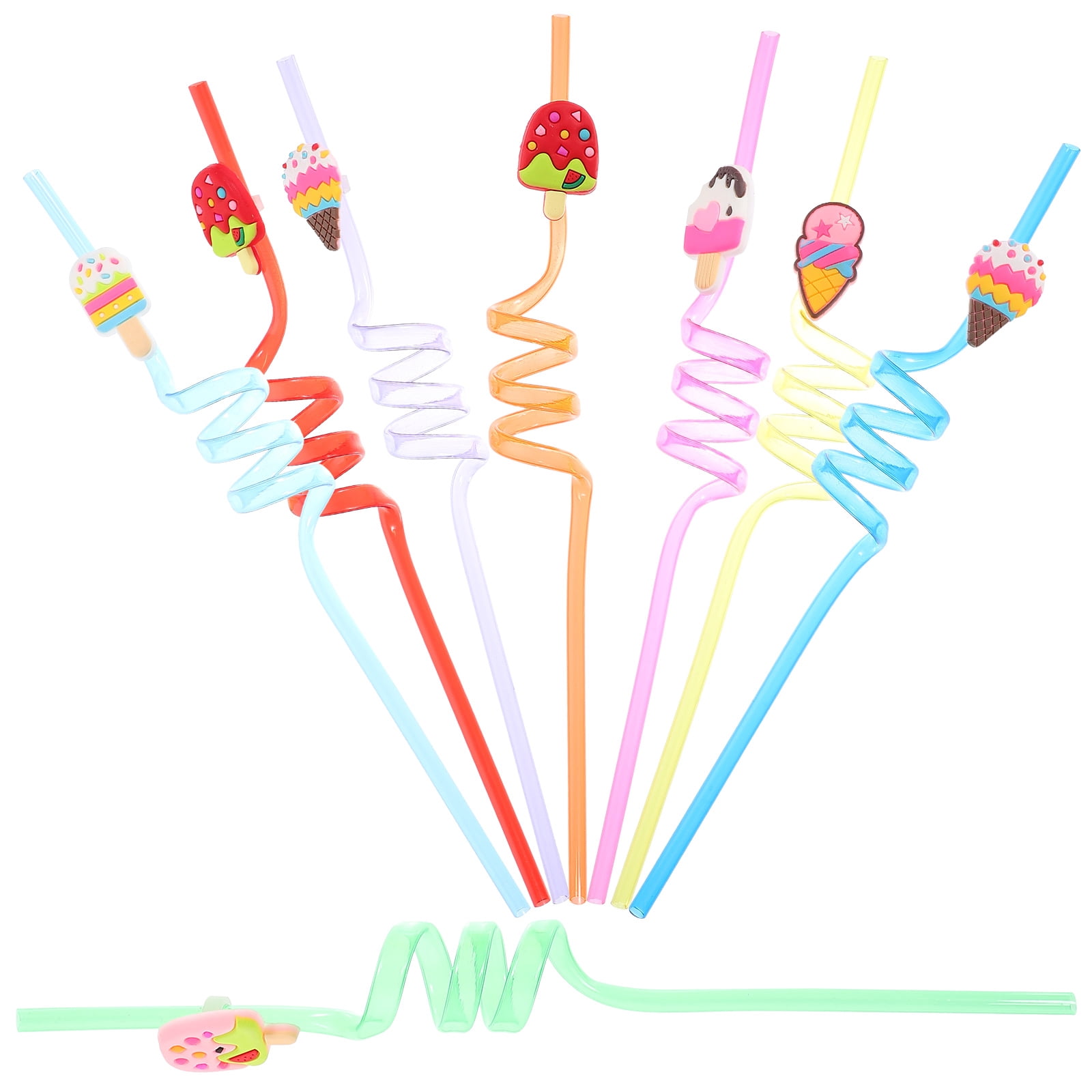 GOOHOCHY Cartoon Designed Reusable Plastic Straws for Home Parties and ...