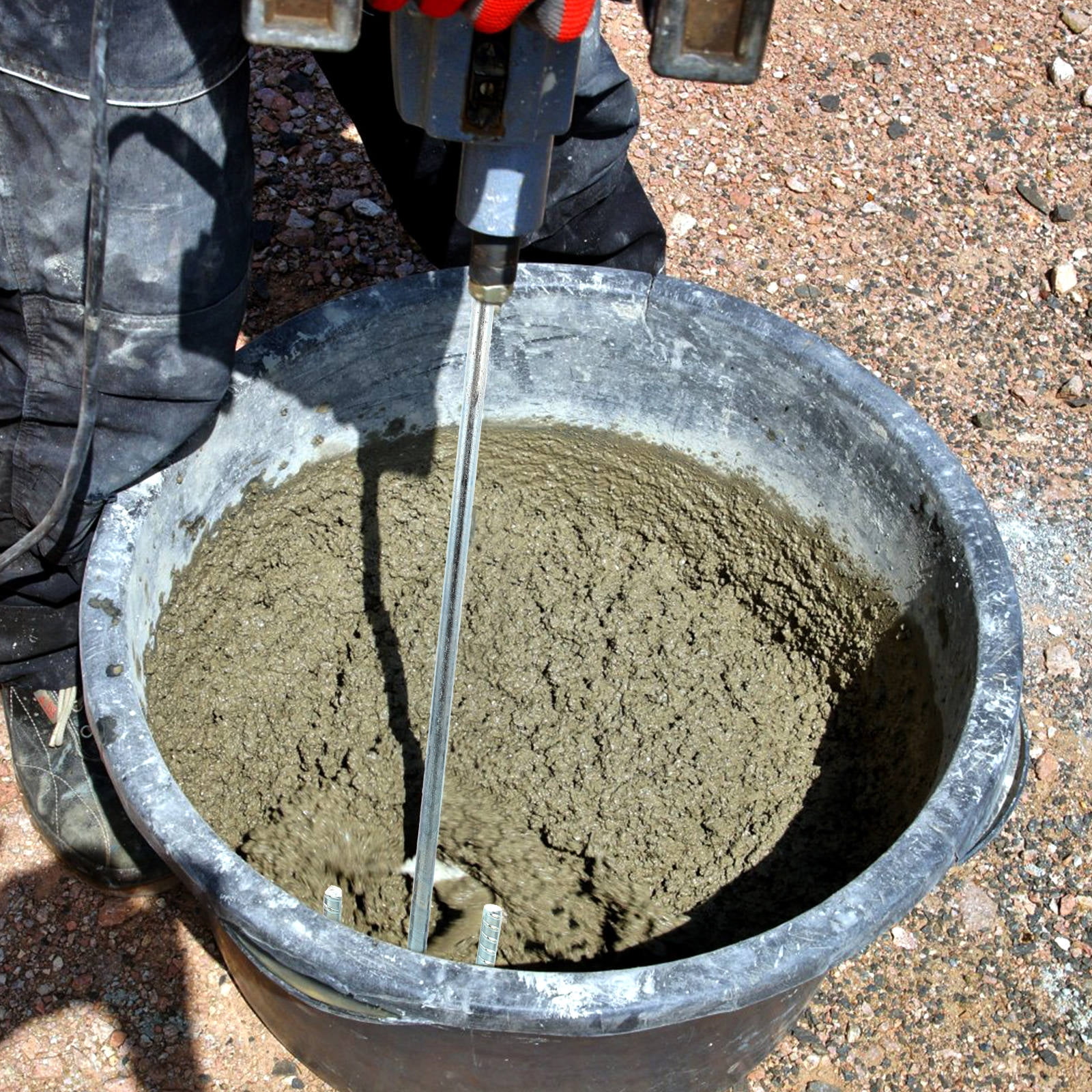 GOOHOCHY Cement Mixing Rod Oil Paint Mixing Stick Electric Drill Mud ...