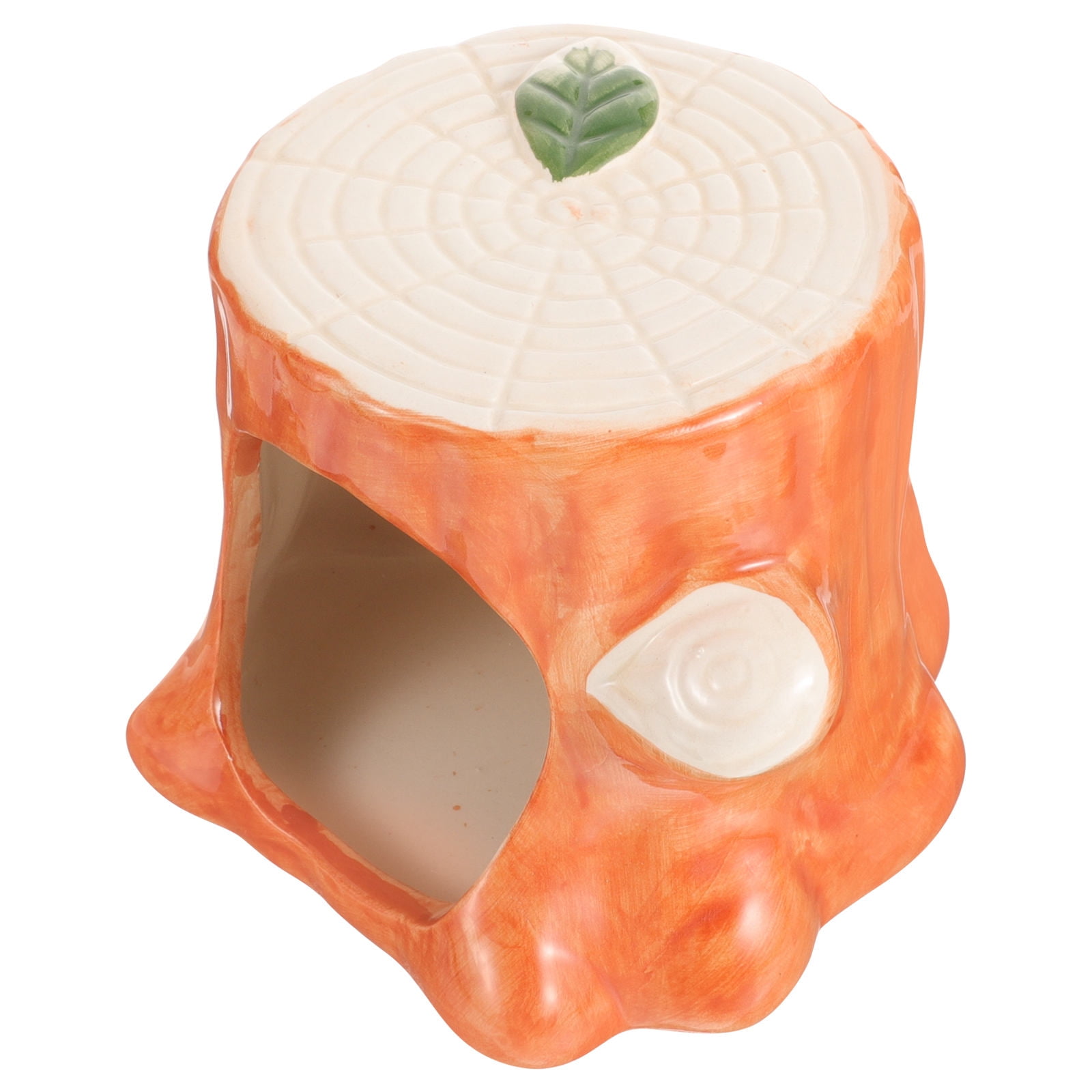 GOOHOCHY Ceramic Hamster Hideout House in Orange for Small Pets Perfect ...