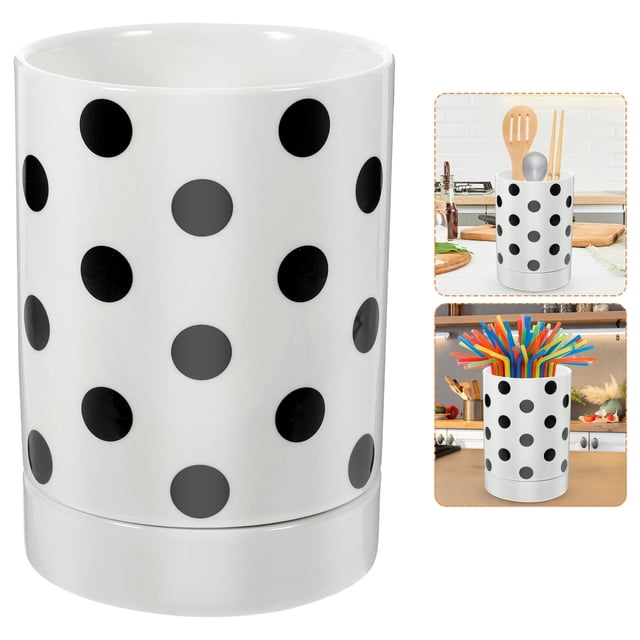 GOOHOCHY Ceramic Kitchen Utensil Bucket Detachable Chopstick Organizer ...