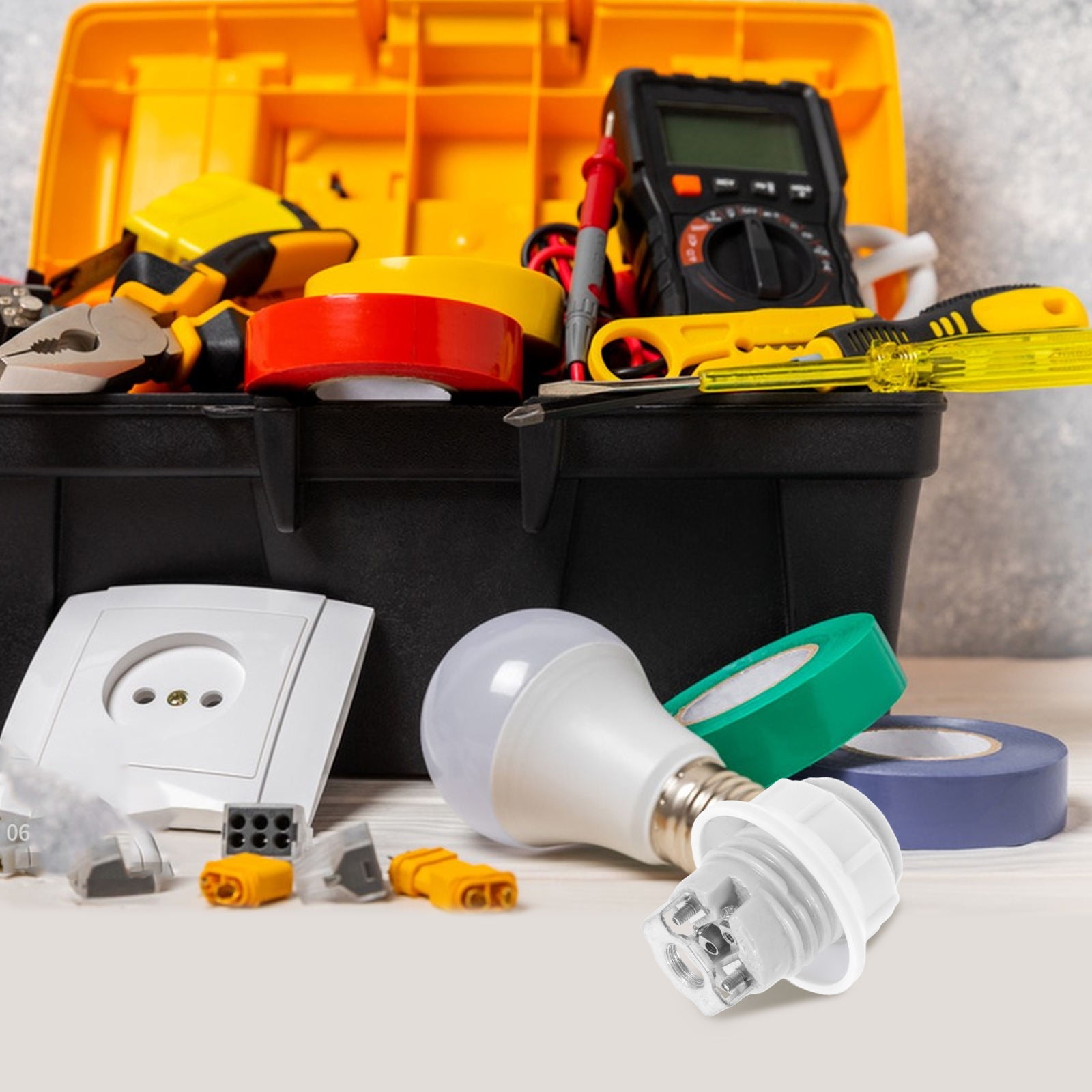 GOOHOCHY Ceramic Light Socket for Replacement White E14 Full Thread ...