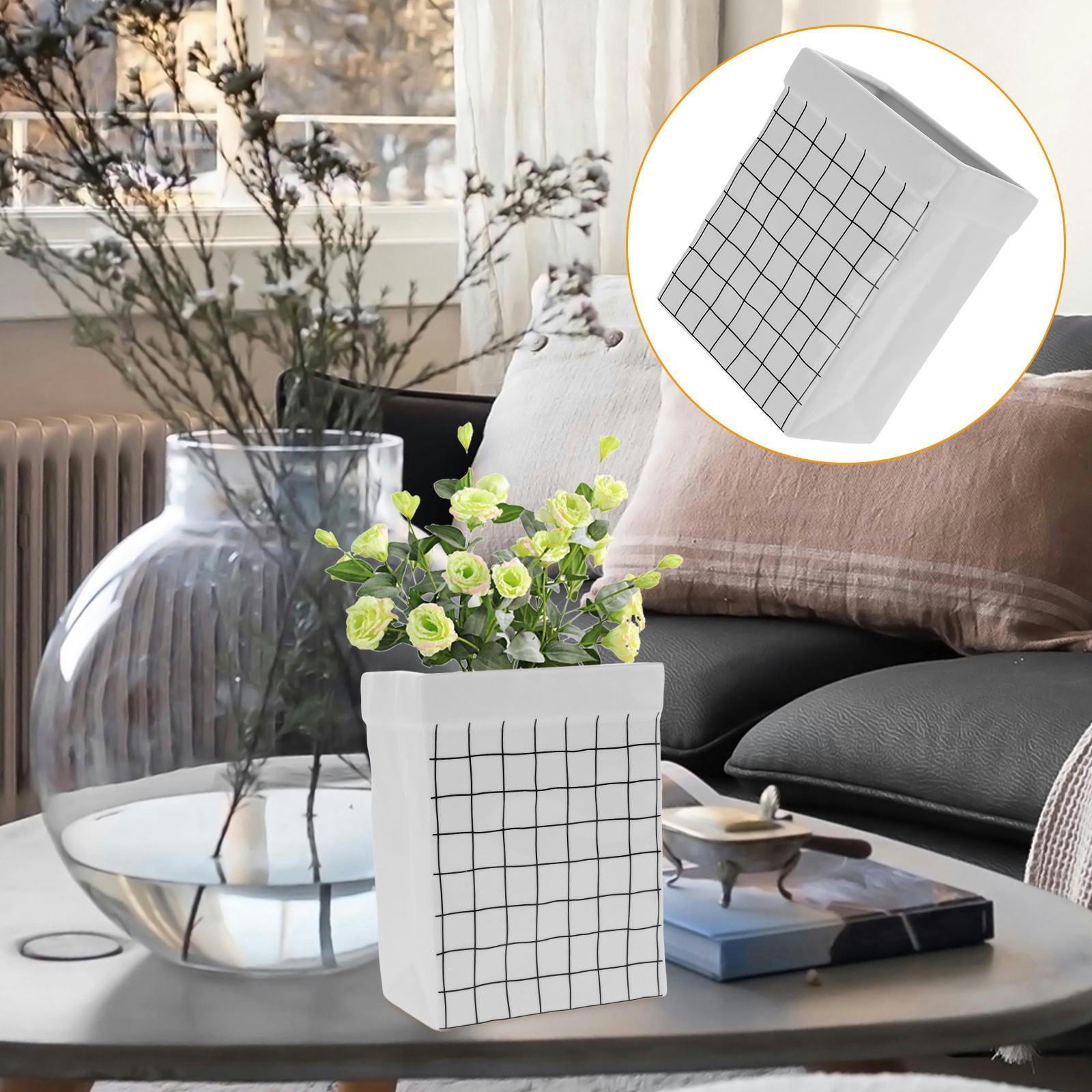 GOOHOCHY Ceramic Vase Flower Vase Nordic Style Vase Ceramic Flower ...