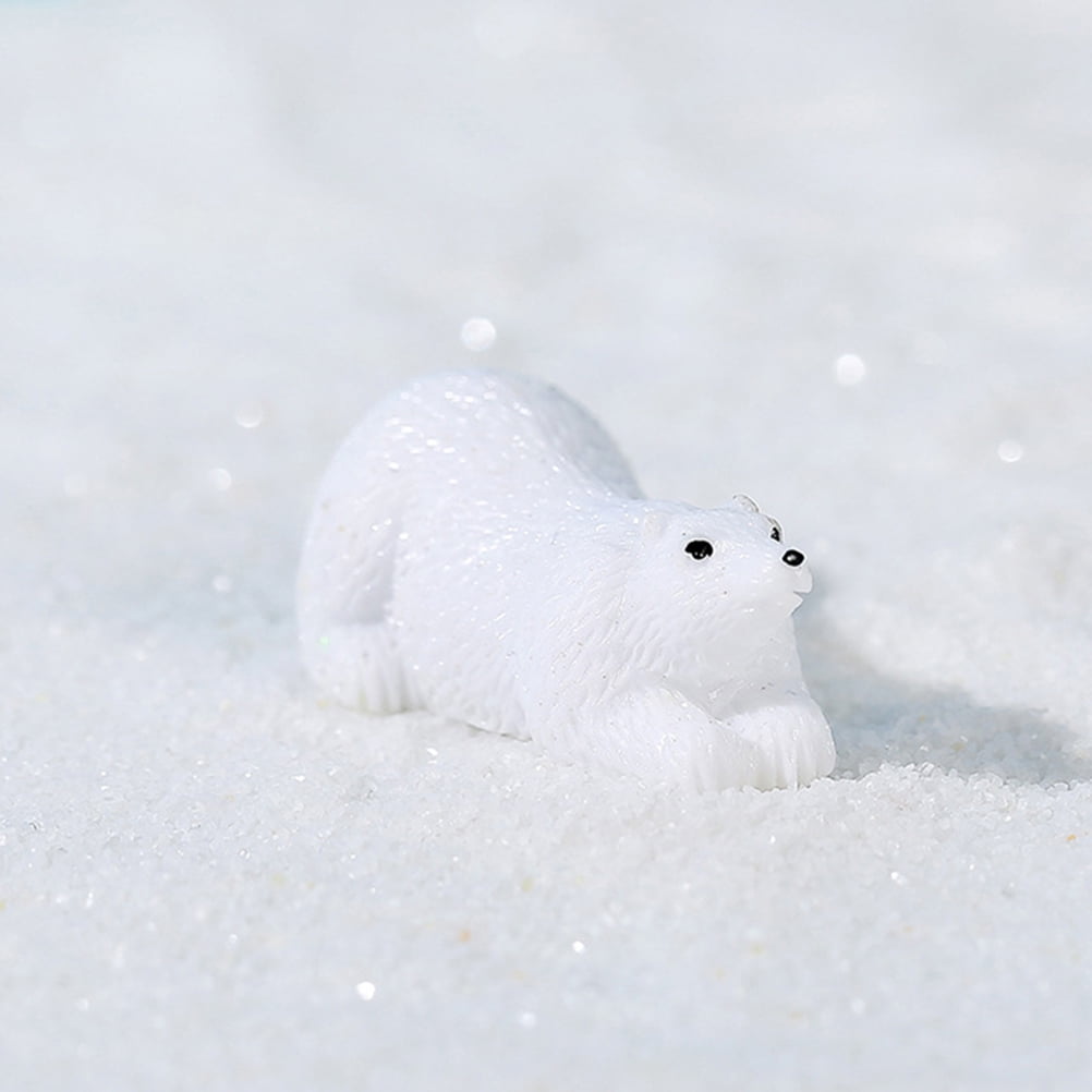 GOOHOCHY Charming Polar Bear Figurines Set of 15 Crafted in Resin White ...