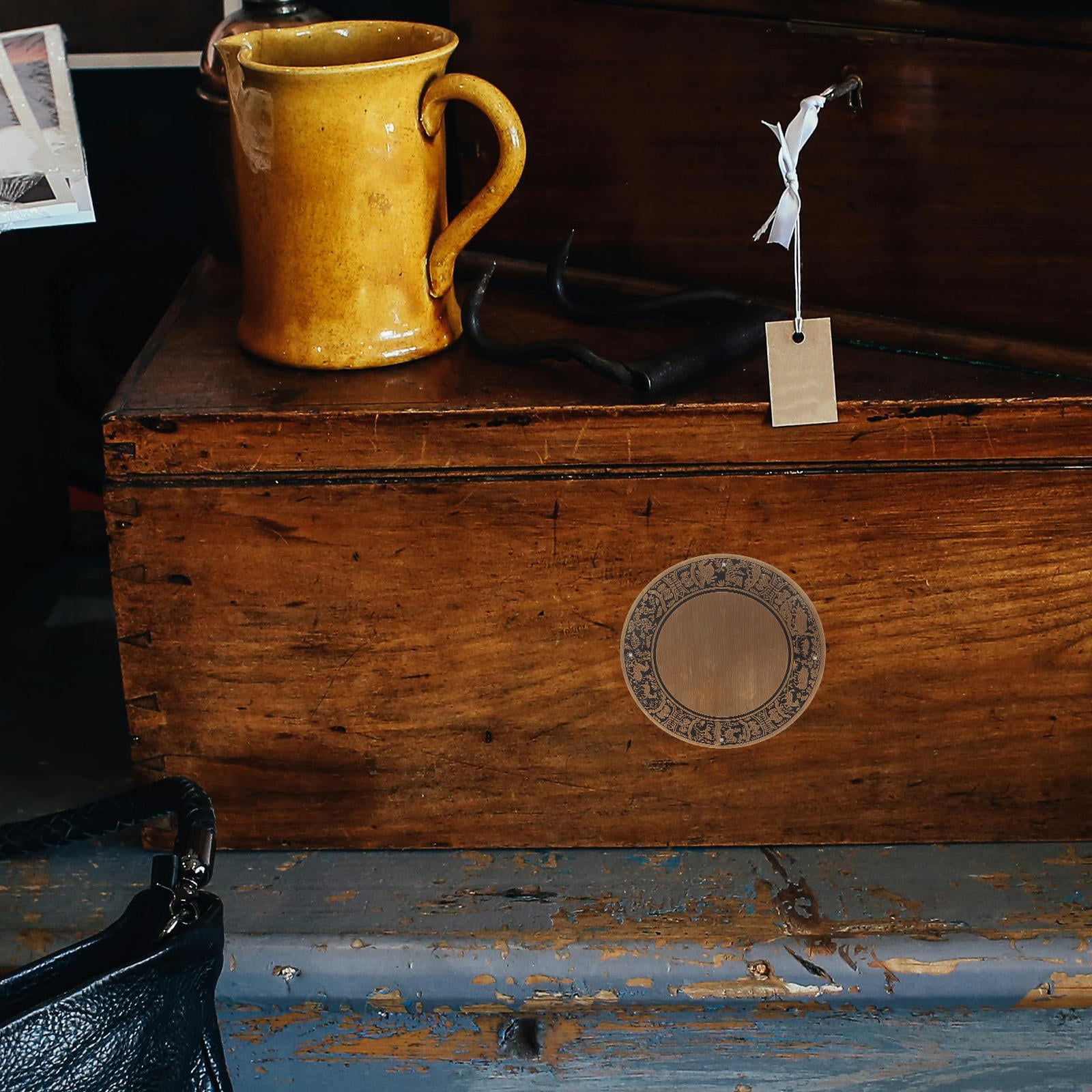 GOOHOCHY Chinese Zodiac Design Mudroom Bench Surface Plate Sideboard ...