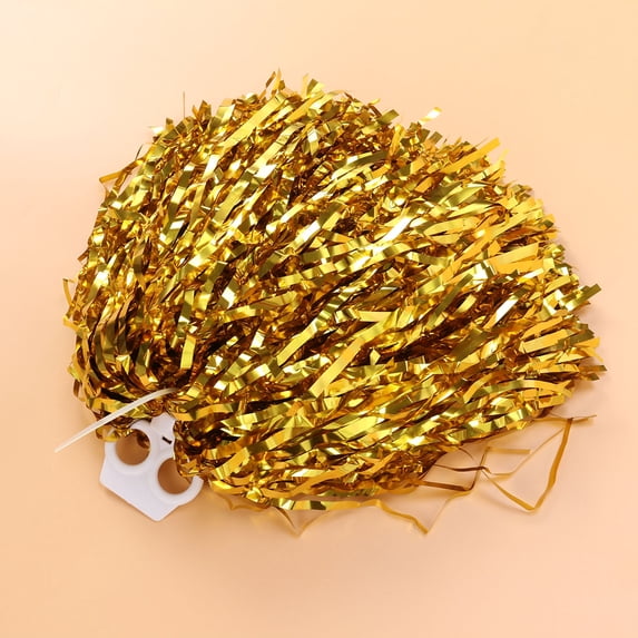 GOOHOCHY Chunky Gold Rings Cheerleading Hand Flower Glossy Pom Poms ...