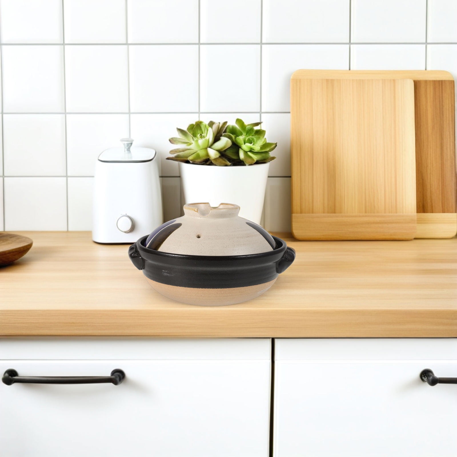 GOOHOCHY Clay Pot For Cooking With Lid Ceramic Bowls Double Handle ...