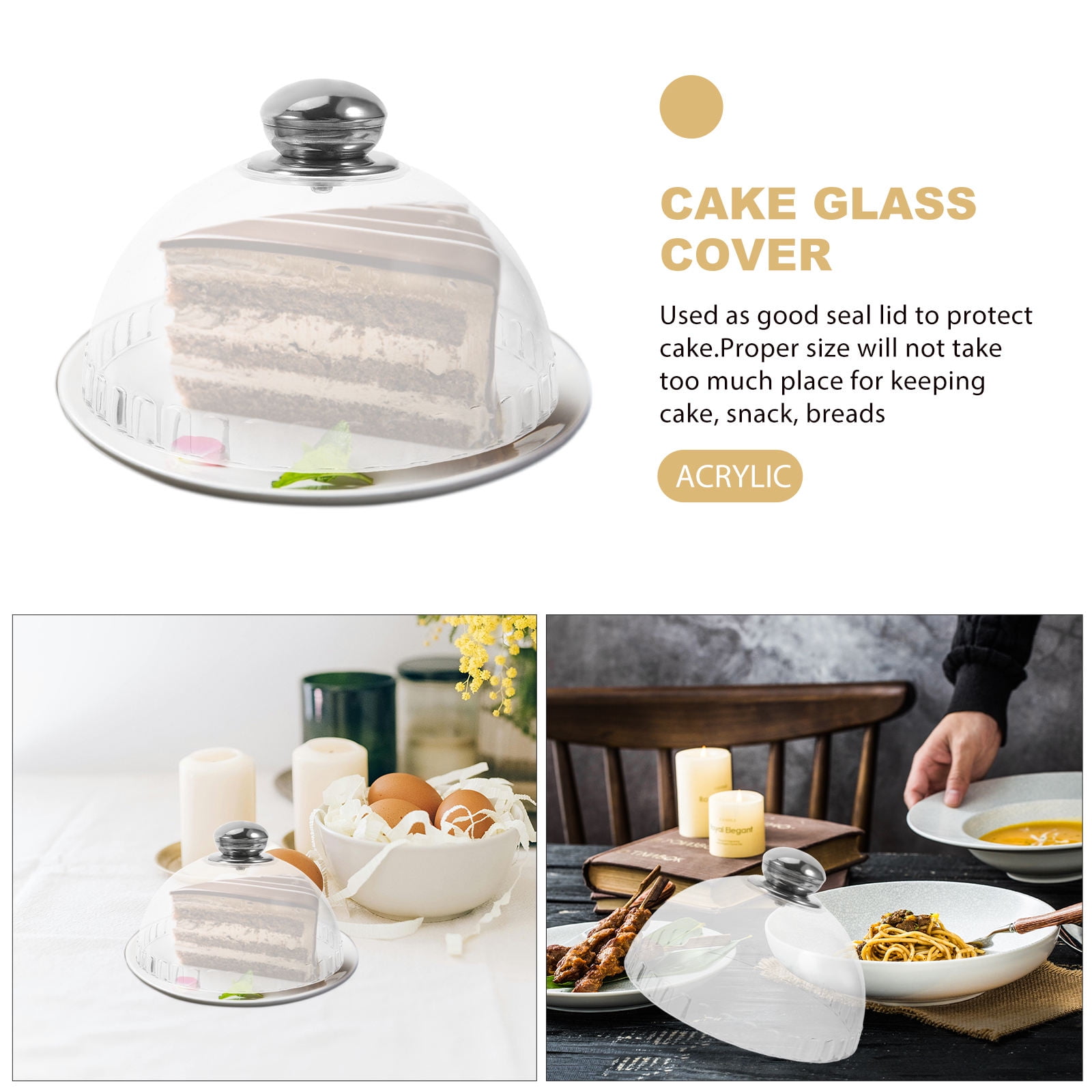GOOHOCHY Clear Acrylic Cake Dome Food Protector for Cakes Desserts and ...