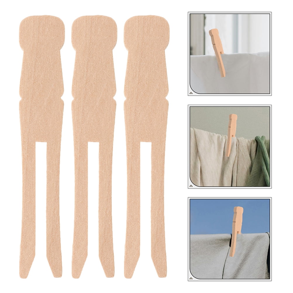 GOOHOCHY Clothes Pegs for Washing Line 50Pcs Wooden Round for Laundry ...