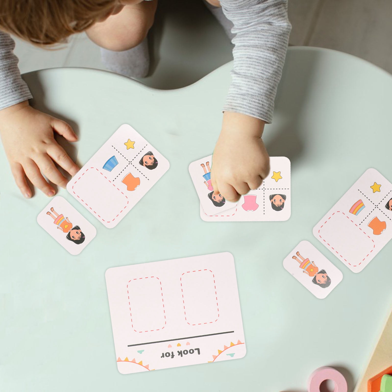 GOOHOCHY Paper Montessori Learning Cards Multi Toddlers Find the Same 1 ...
