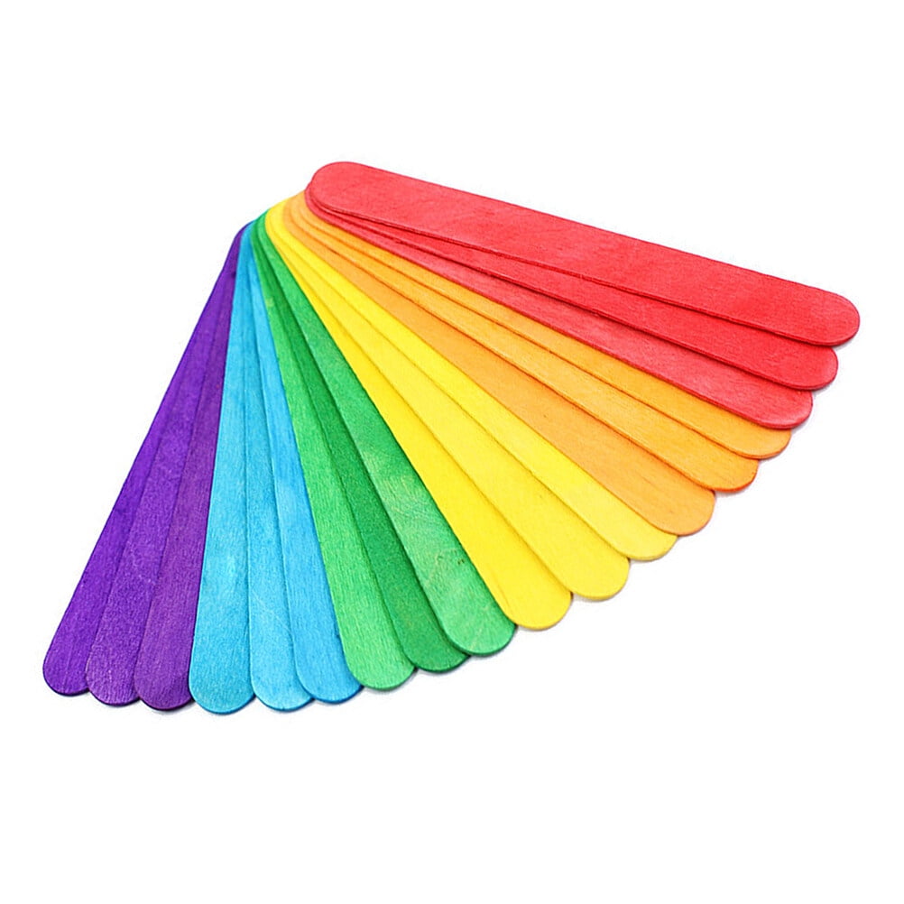 GOOHOCHY Colored Craft Sticks for Kids Playing Smooth and Safe DIY Wood ...