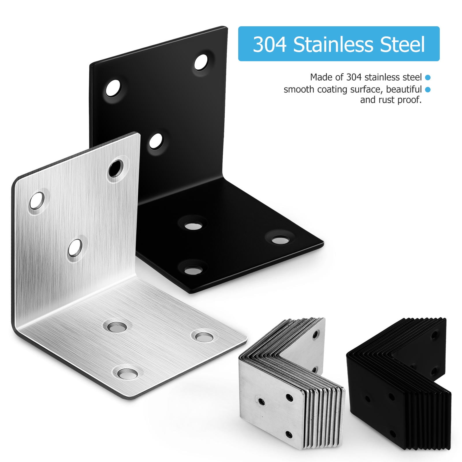 GOOHOCHY Corner Code Steel outside Brackets Black Braces Shutter Blinds ...