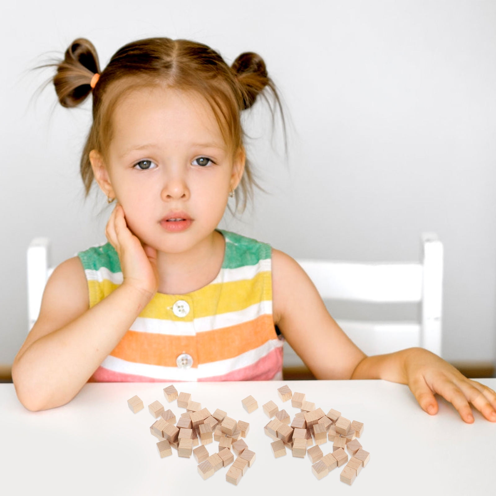 GOOHOCHY Counting Blocks for Math 61Pcs Khaki Wood Base Ten Blocks for ...