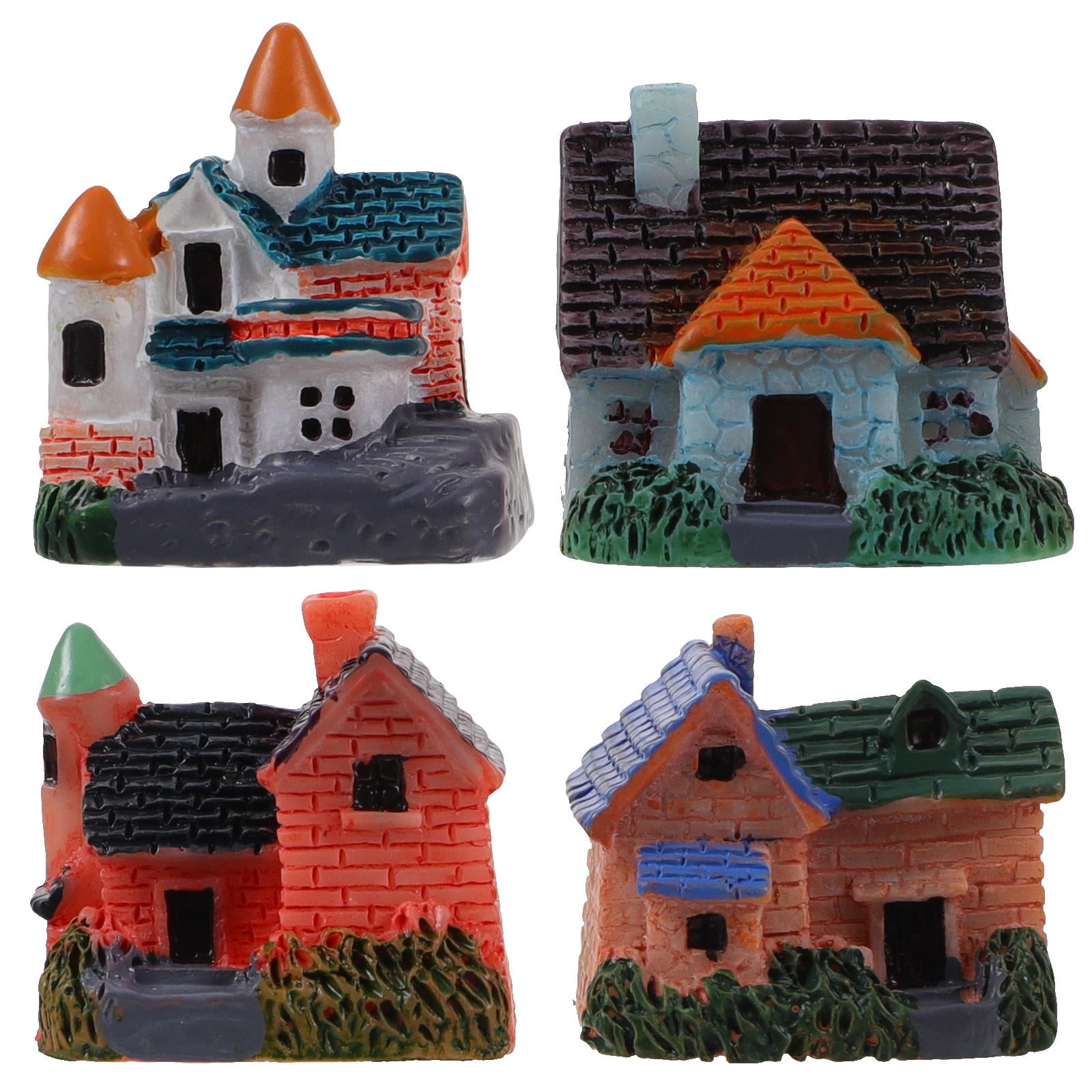 GOOHOCHY Creative Mini Resin House Figurines for Decor Assorted Color ...