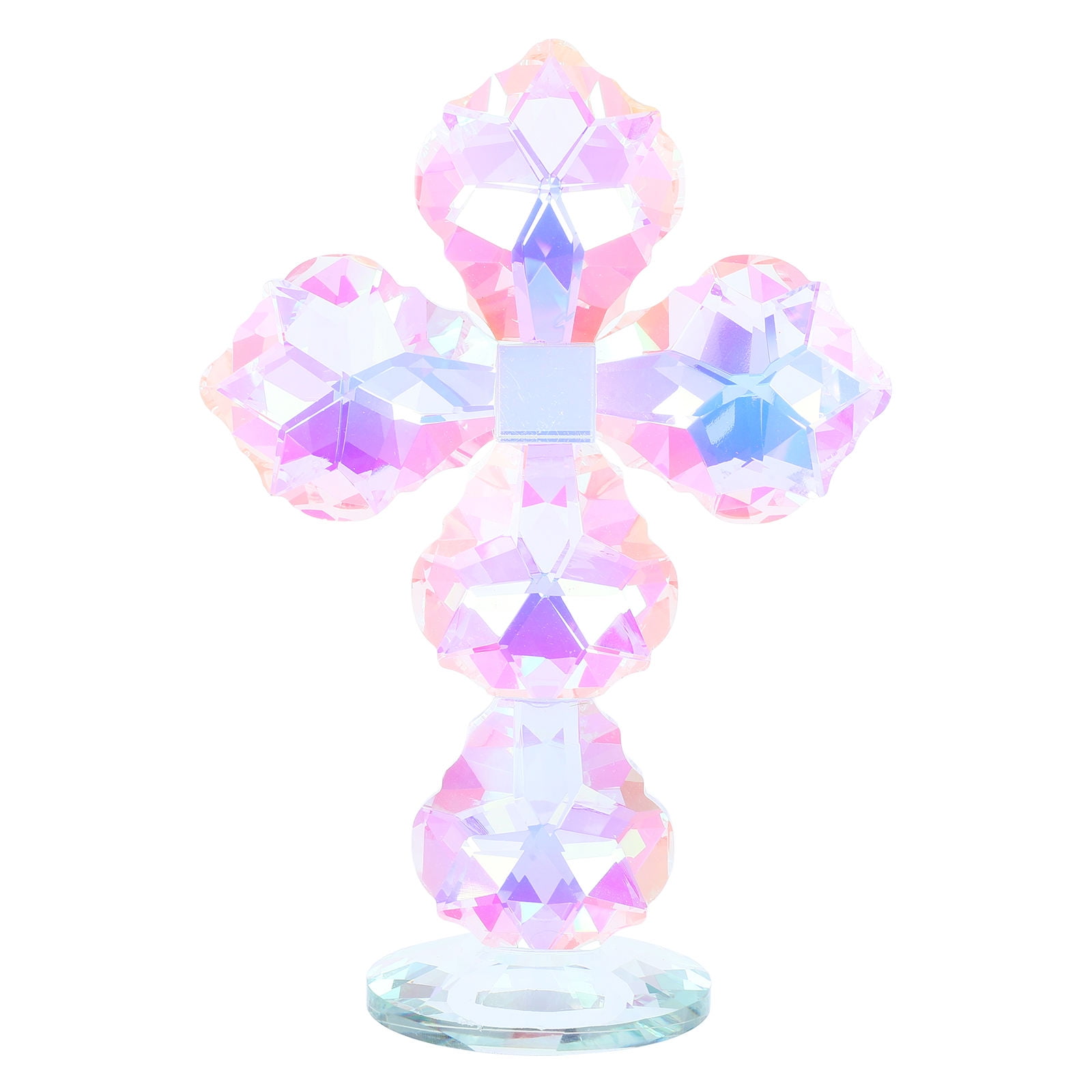 GOOHOCHY Crystal Crucifix Standing Crystal Holy Crucifix Figurine Glass ...