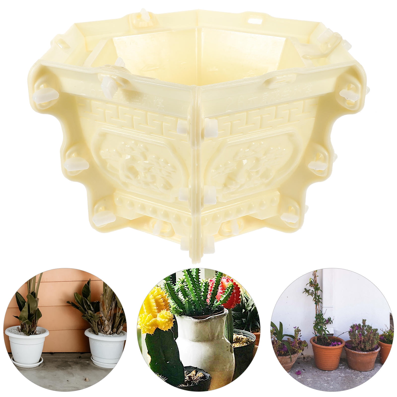 GOOHOCHY DIY Flower Pot Mold Plastic Planter Mold Unique Epoxy Mold ...