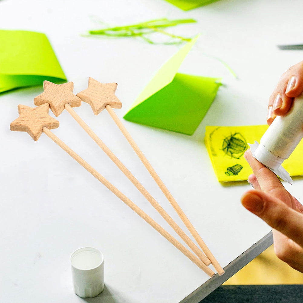 GOOHOCHY DIY Wooden Fairy Wand for Playing Beige Unfinished Sticks to ...