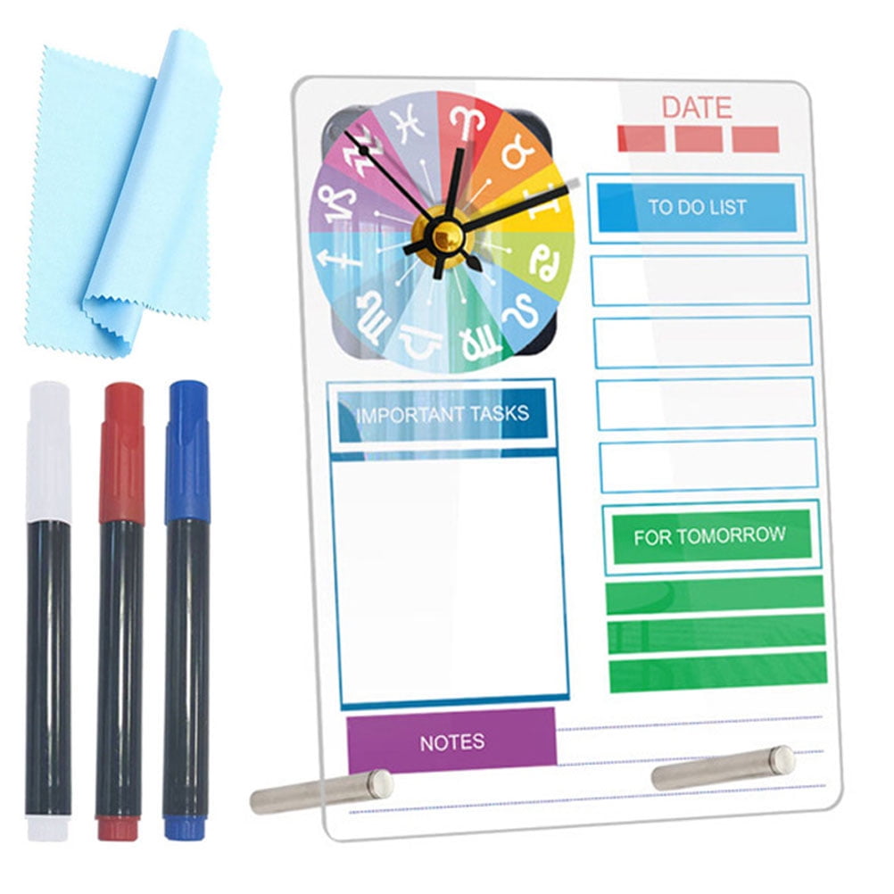 GOOHOCHY Desktop Whiteboard Dry Erase Board Erasable Note Calendar ...