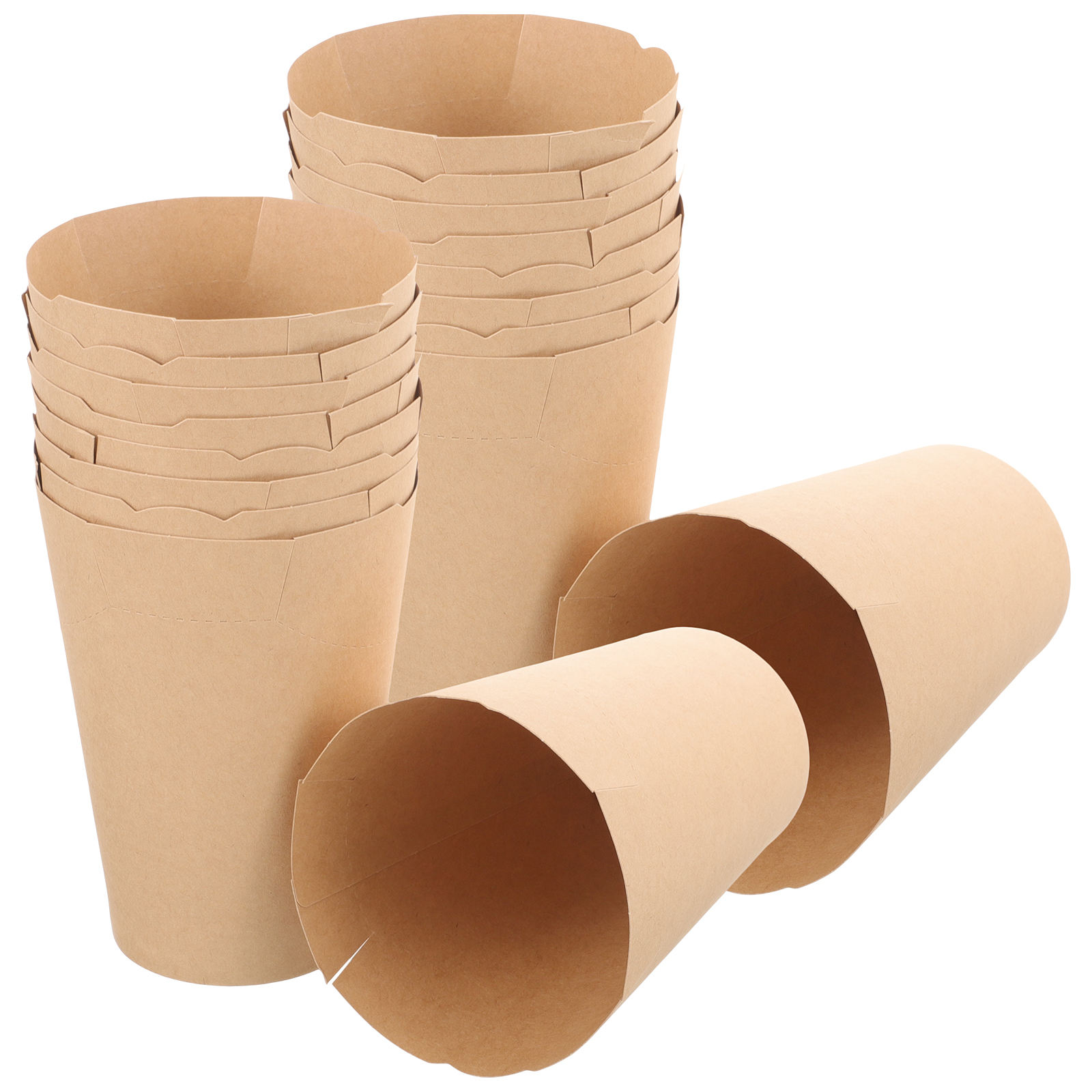 GOOHOCHY Disposable Kraft Paper Cups for Food Use Khaki Color ...
