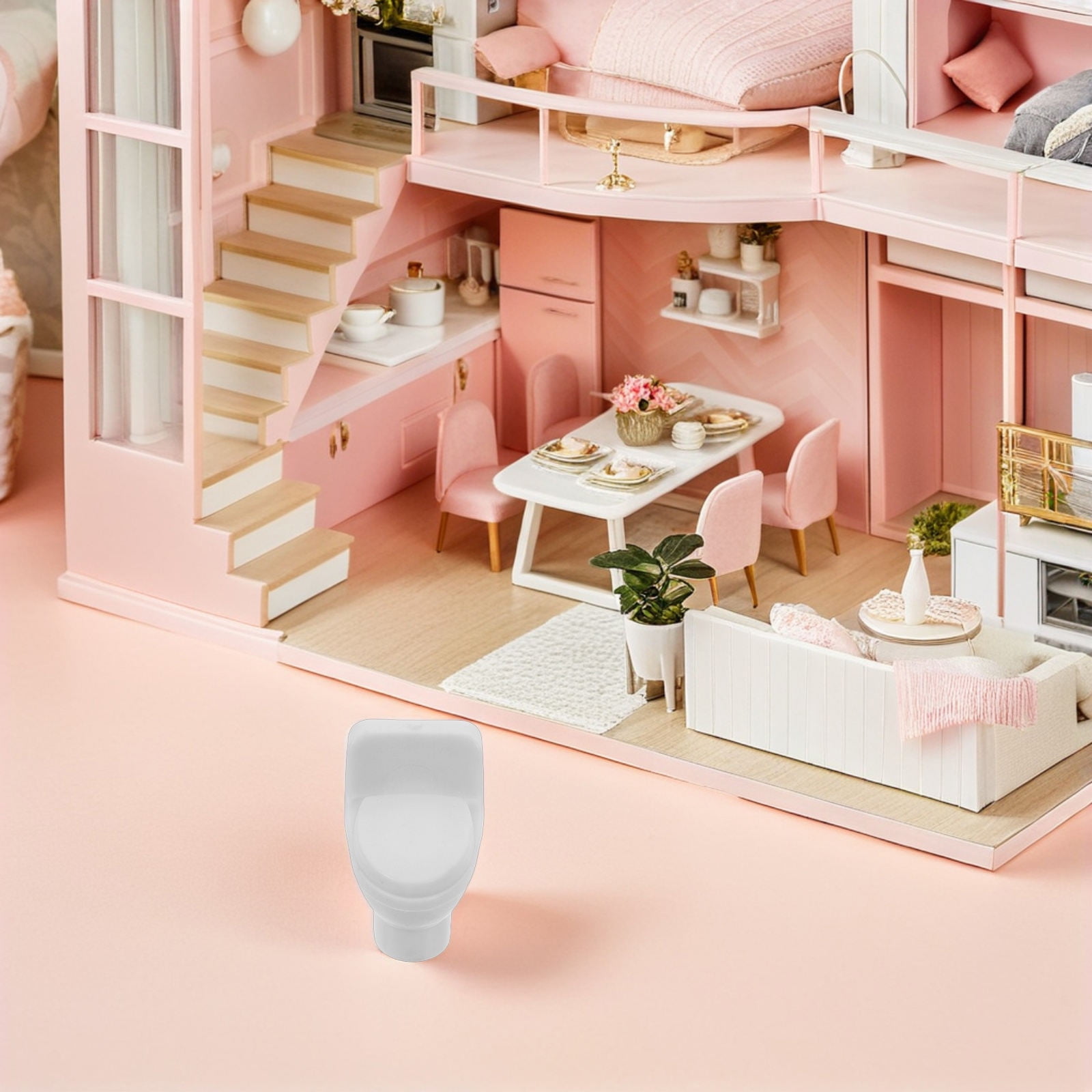 GOOHOCHY Dollhouse Furniture Miniature Toilet Realistic Mini Bathroom ...