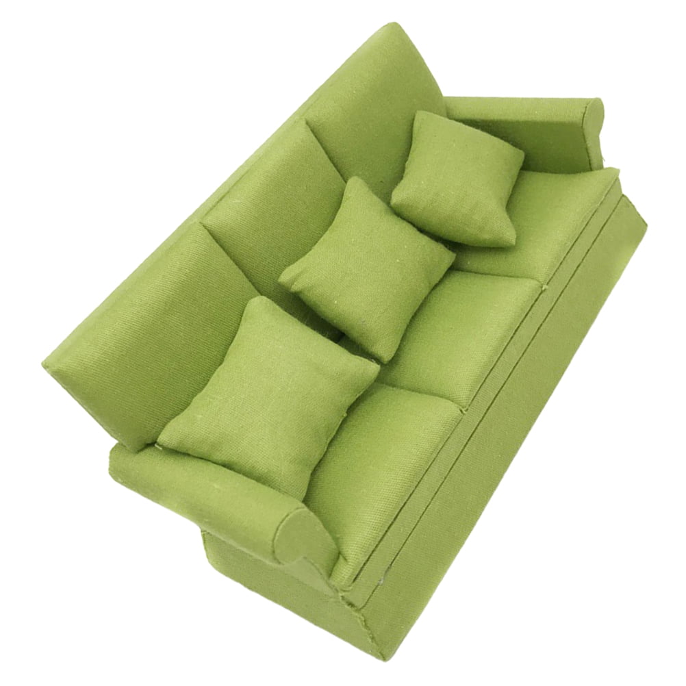 GOOHOCHY Dollhouse Sofa Mini Furniture for Toy 1：12 Scale Couch Child ...