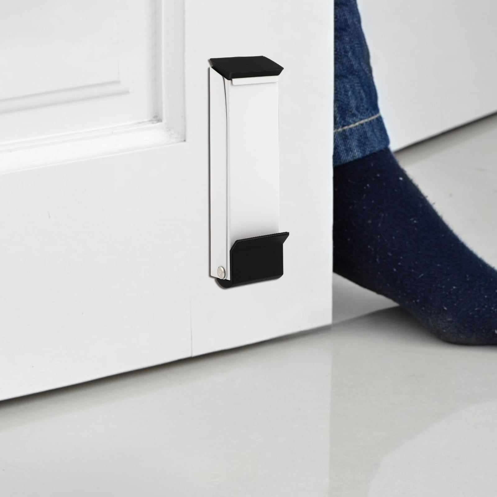 GOOHOCHY Square Shaped Kick Down Door Stopper White Stainless Steel ...
