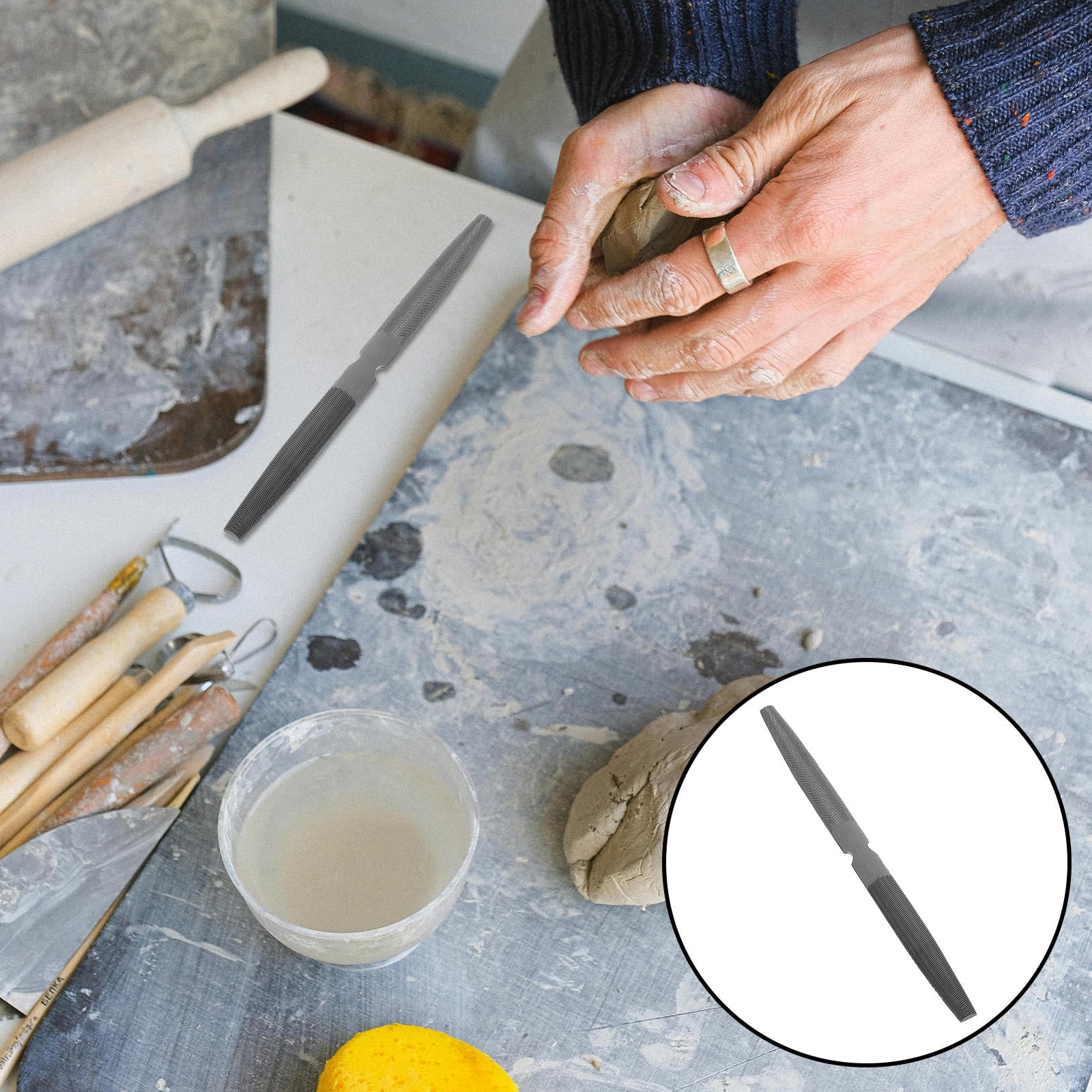 GOOHOCHY Double Ended Half Round Wax File Jewelry Tool for Carving and ...