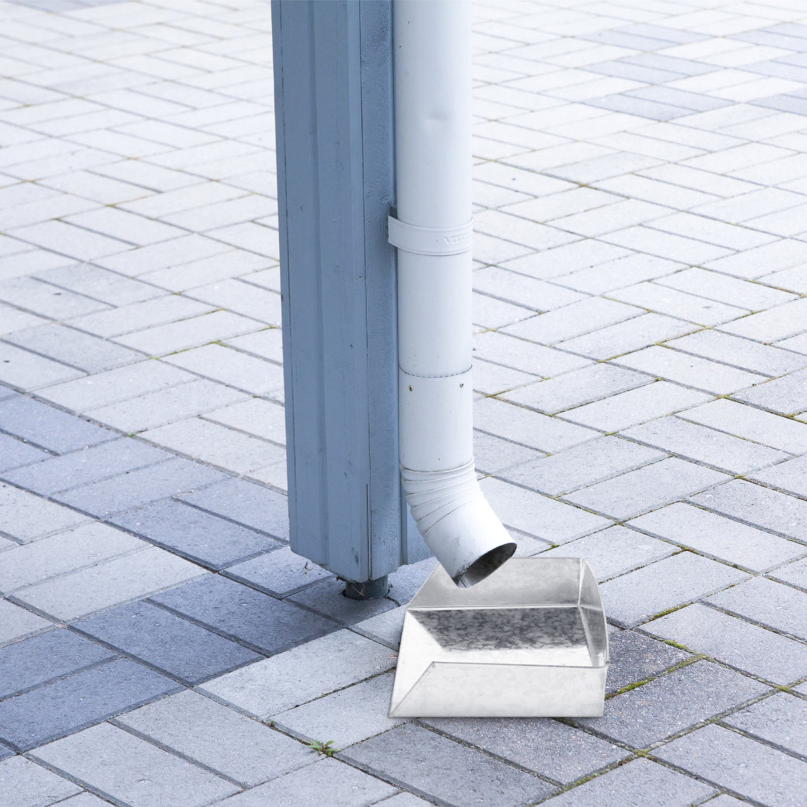 GOOHOCHY Downspout Tray Iron Rainwater Collection Square Silver 1Pack ...
