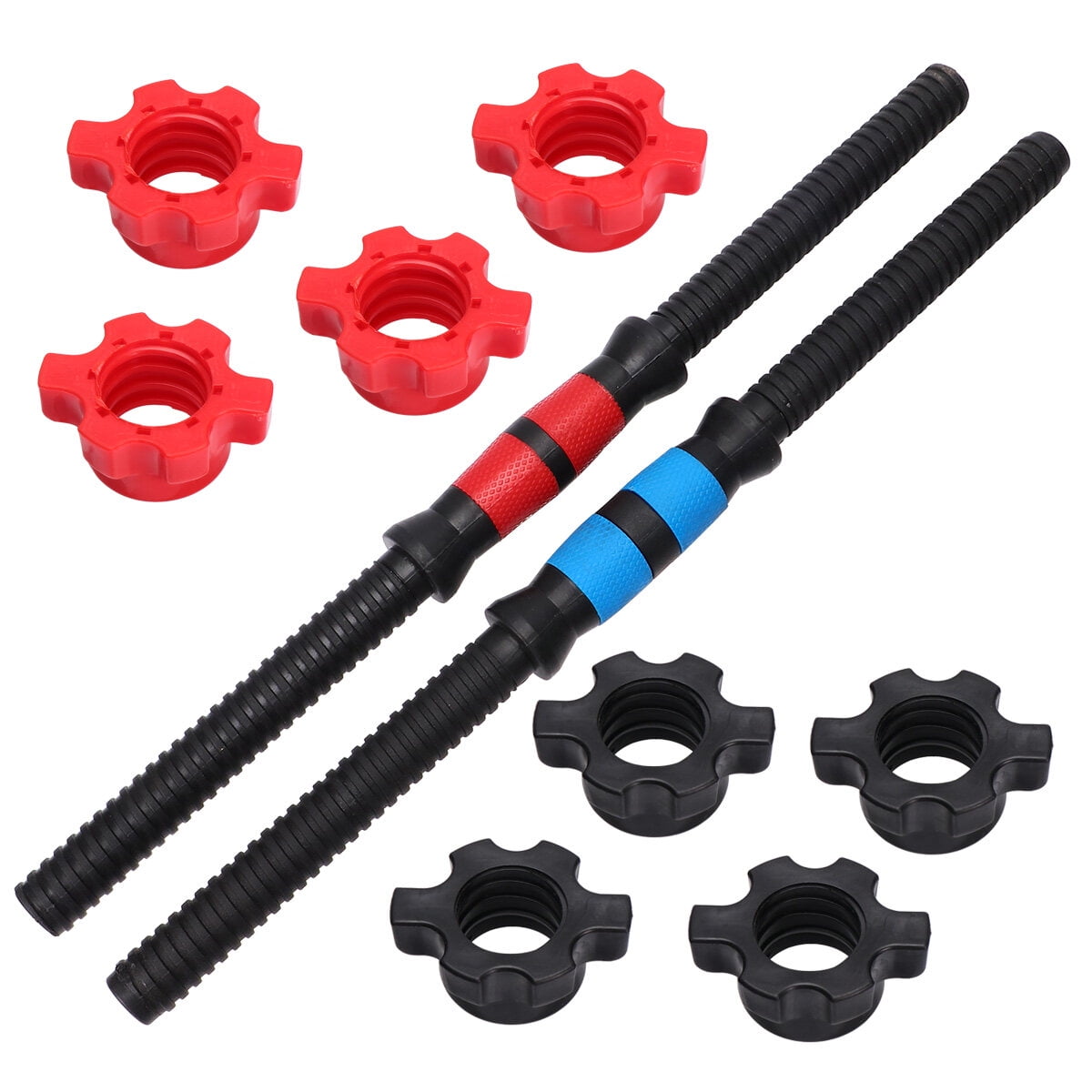 GOOHOCHY Dumbbell Bar Set Adjustable to Barbell Converter Threaded Nut ...