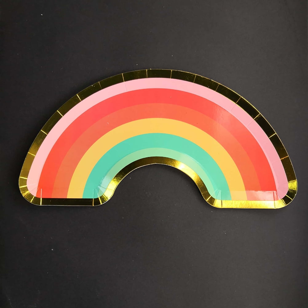 GOOHOCHY Durable Assorted Color Rainbow Paper Plates EcoFriendly ...
