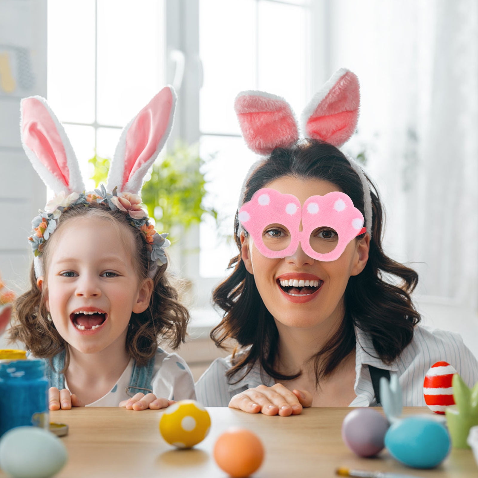 GOOHOCHY Easter Bunny Glasses Easter Party Glasses Frame Bunny ...