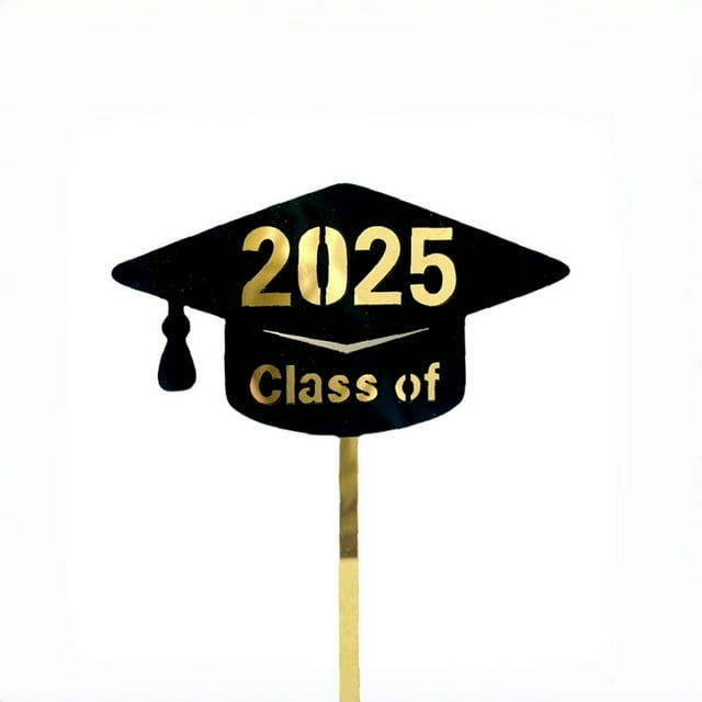GOOHOCHY Elegant Black Plastic Cake Toppers for Graduation Season ...