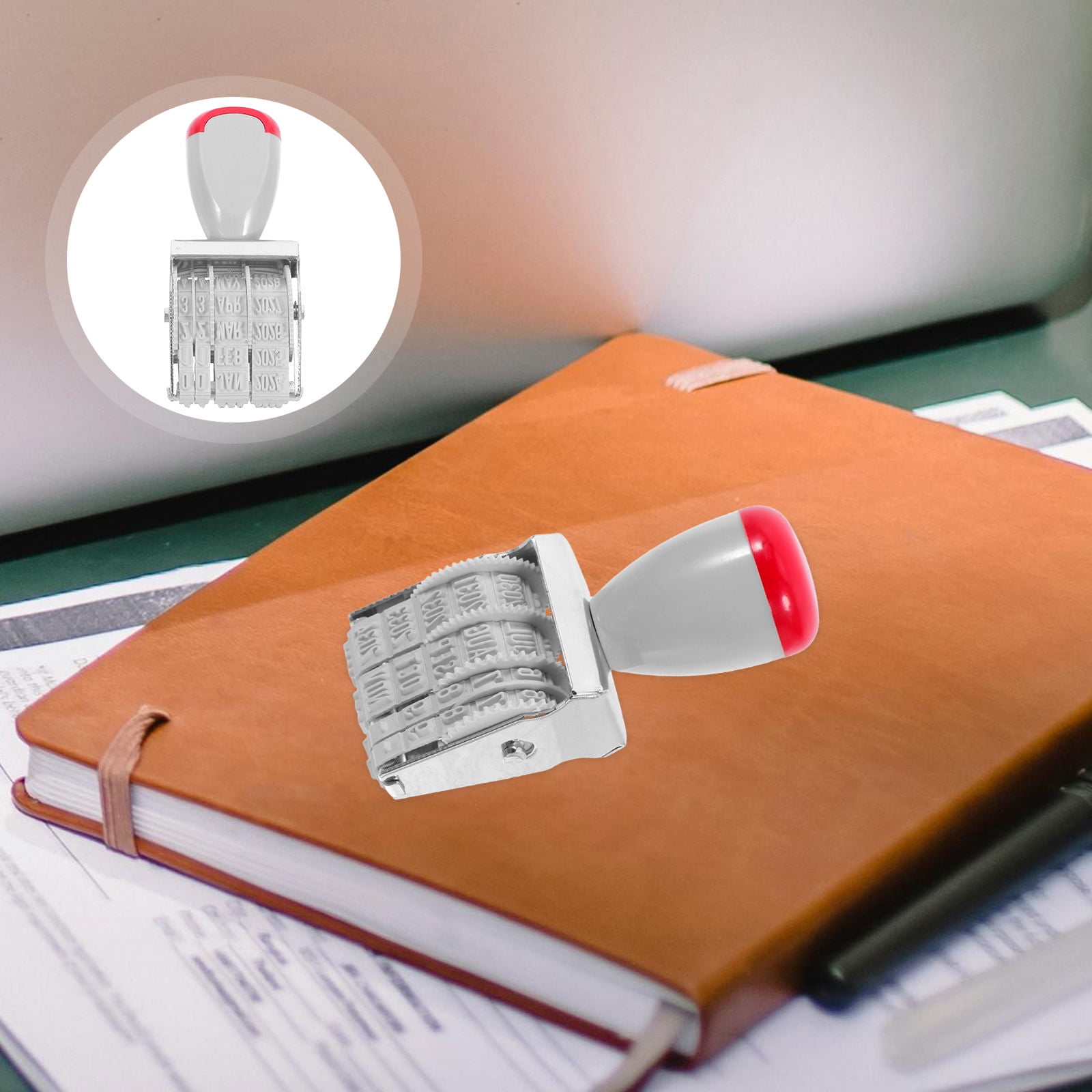 GOOHOCHY English Date Stamp Self-Inking and Adjustable Plastic and Iron ...