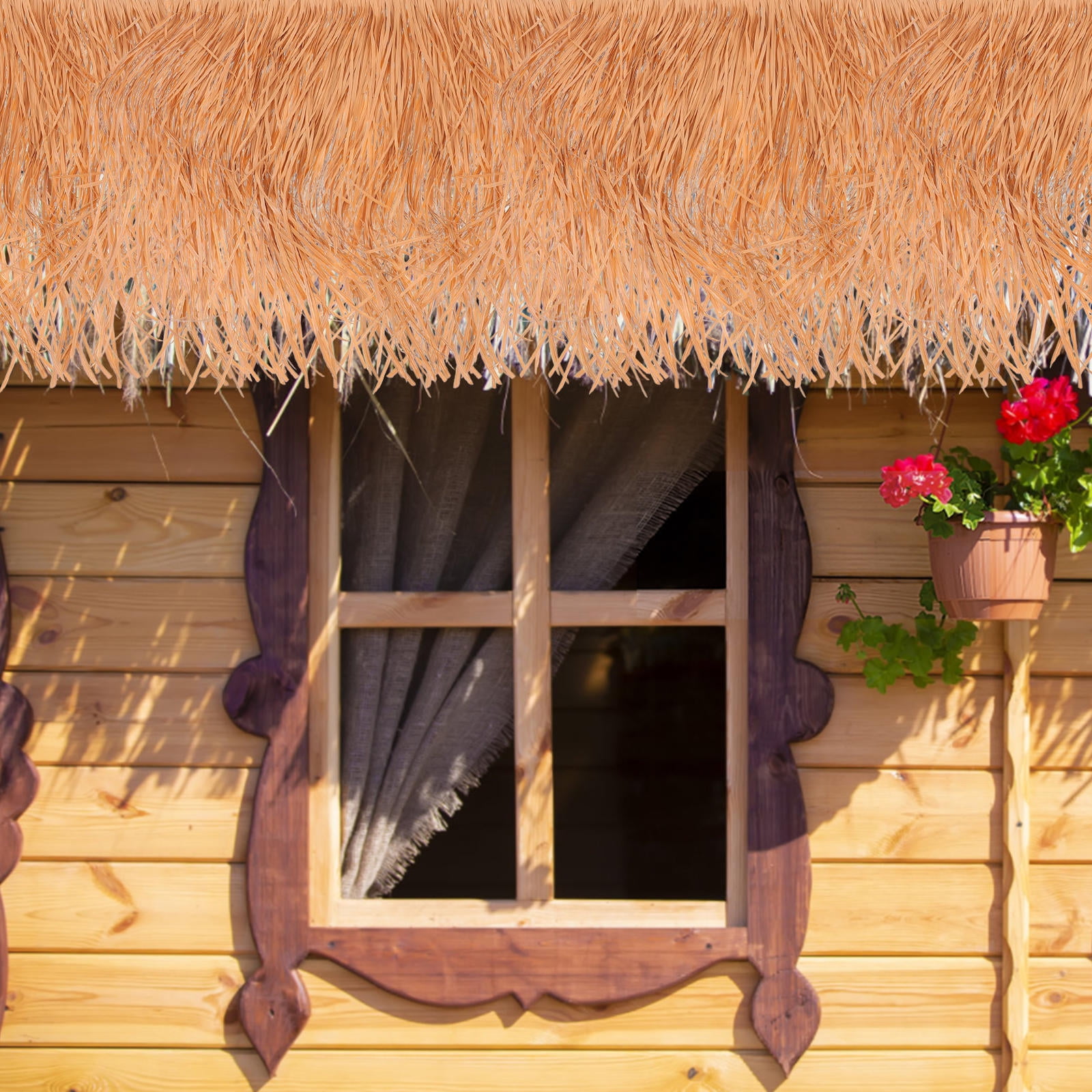 GOOHOCHY Fake Straw Roof Thatch Plastic Thatch Simulation Thatch Roof ...