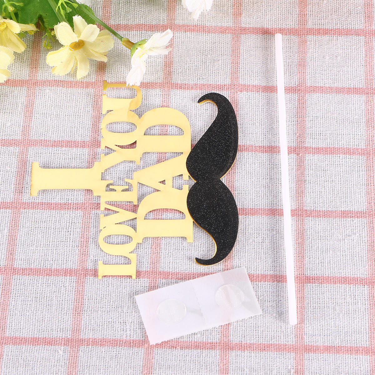 GOOHOCHY Father's Day Cake Toppers with I Love You Dad Design for ...