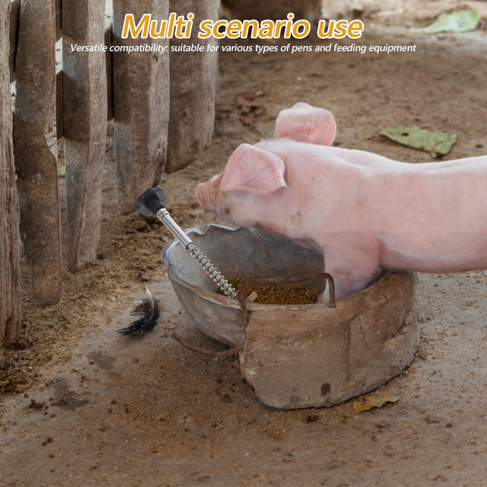 GOOHOCHY Feeder Trough Fixing Accessories Stainless Steel Pig Food Bowl ...