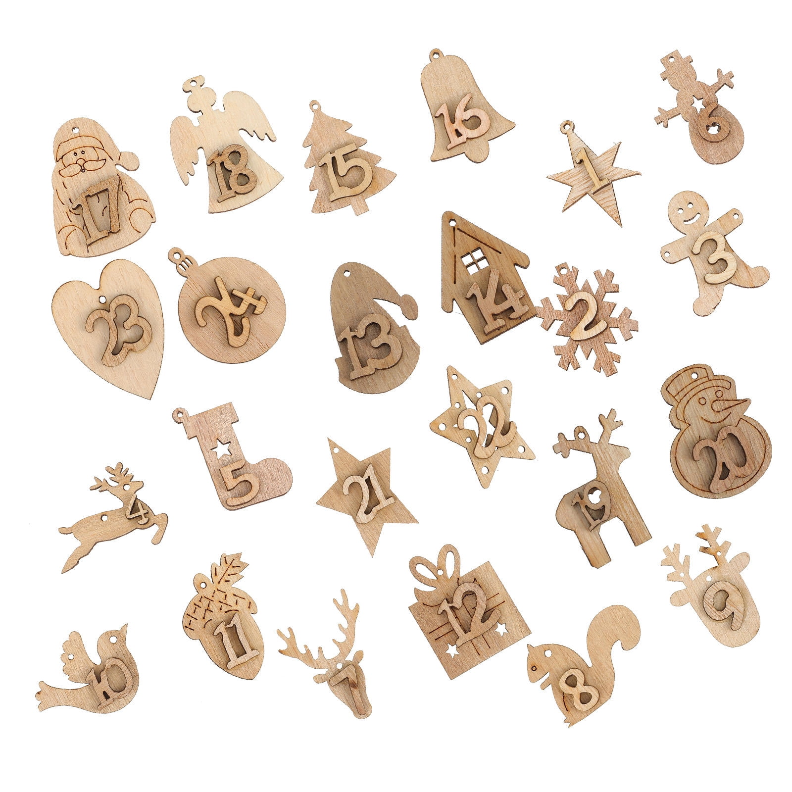 GOOHOCHY Festive Advent Countdown Calendar with Khaki Hanging ...