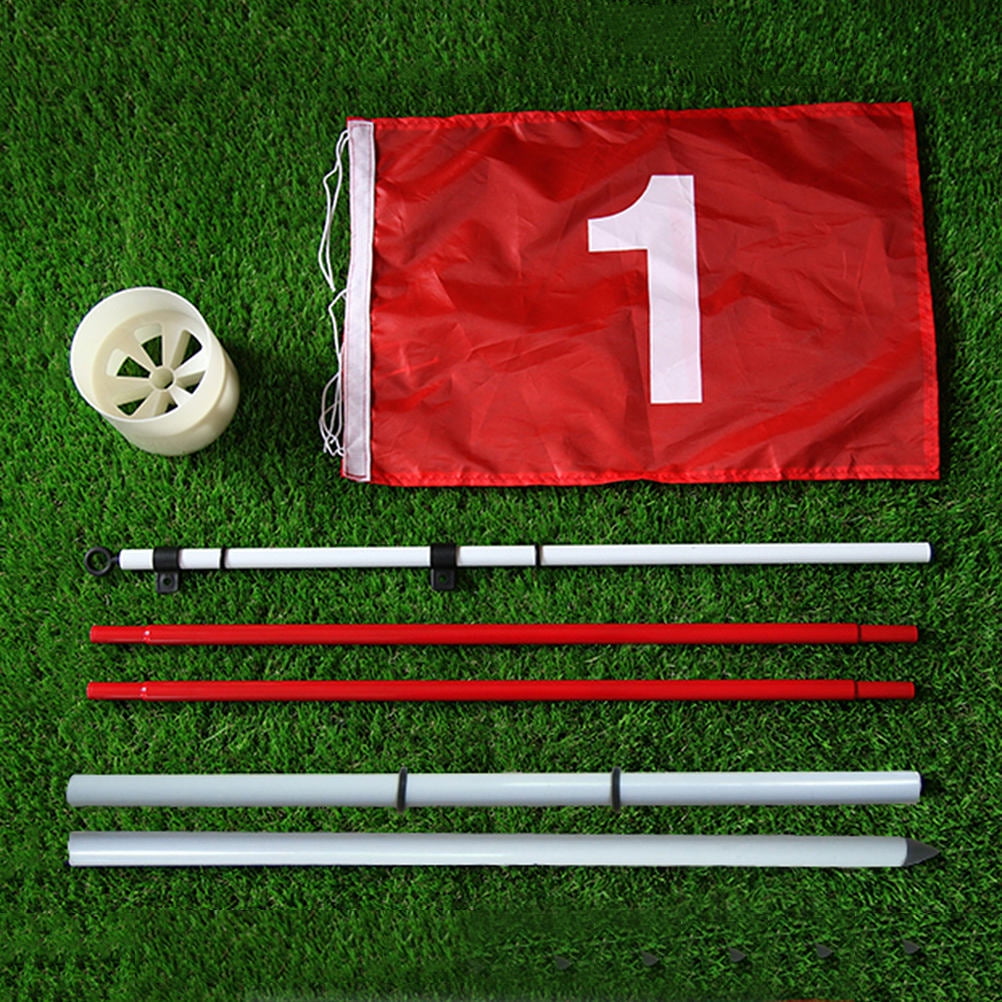 GOOHOCHY Flag Hole Cup Flag Stick 5 Section Backyard Flag Flagpole ...