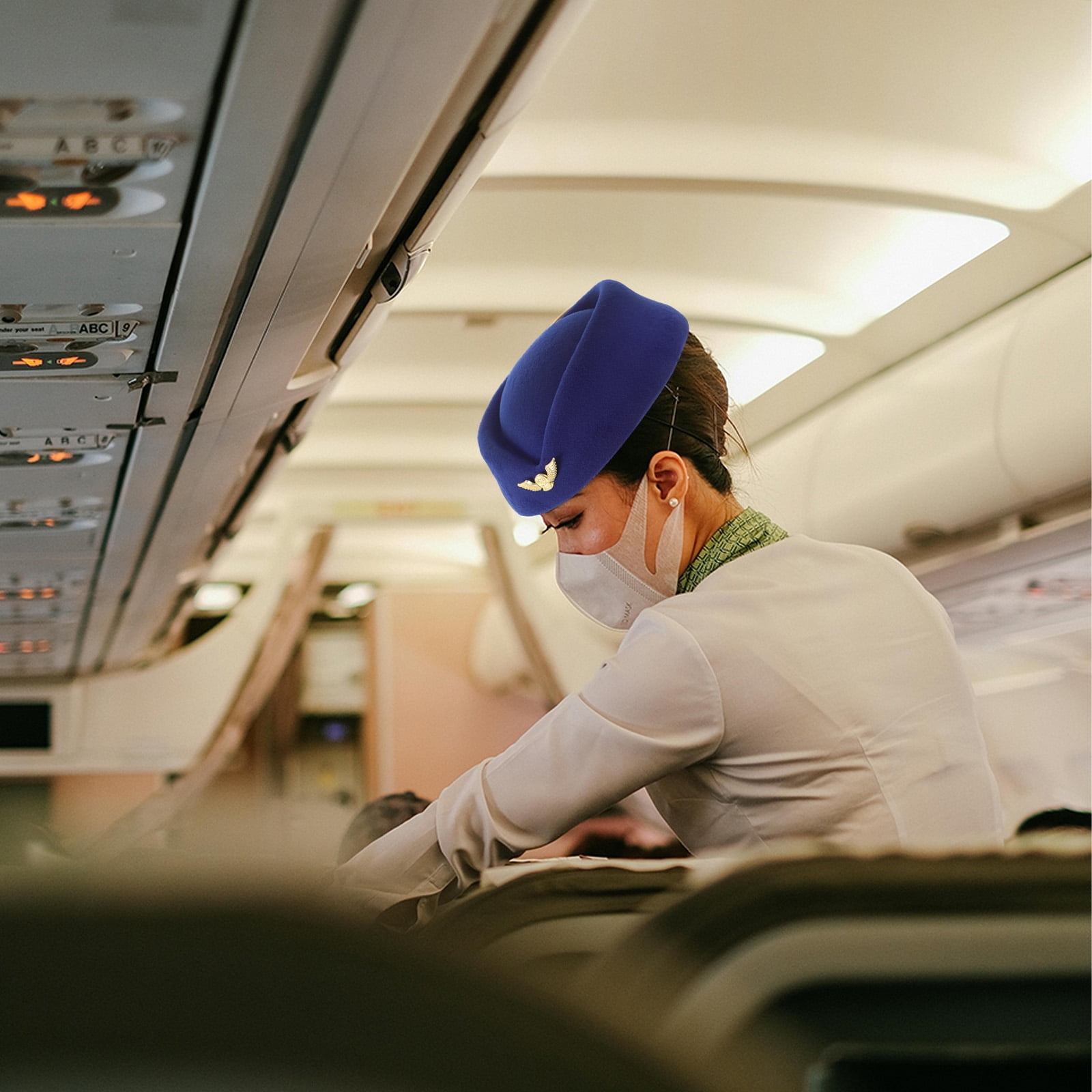 GOOHOCHY Flight Attendant Hat Stewardess Beret Women Flight Hat Pilot ...