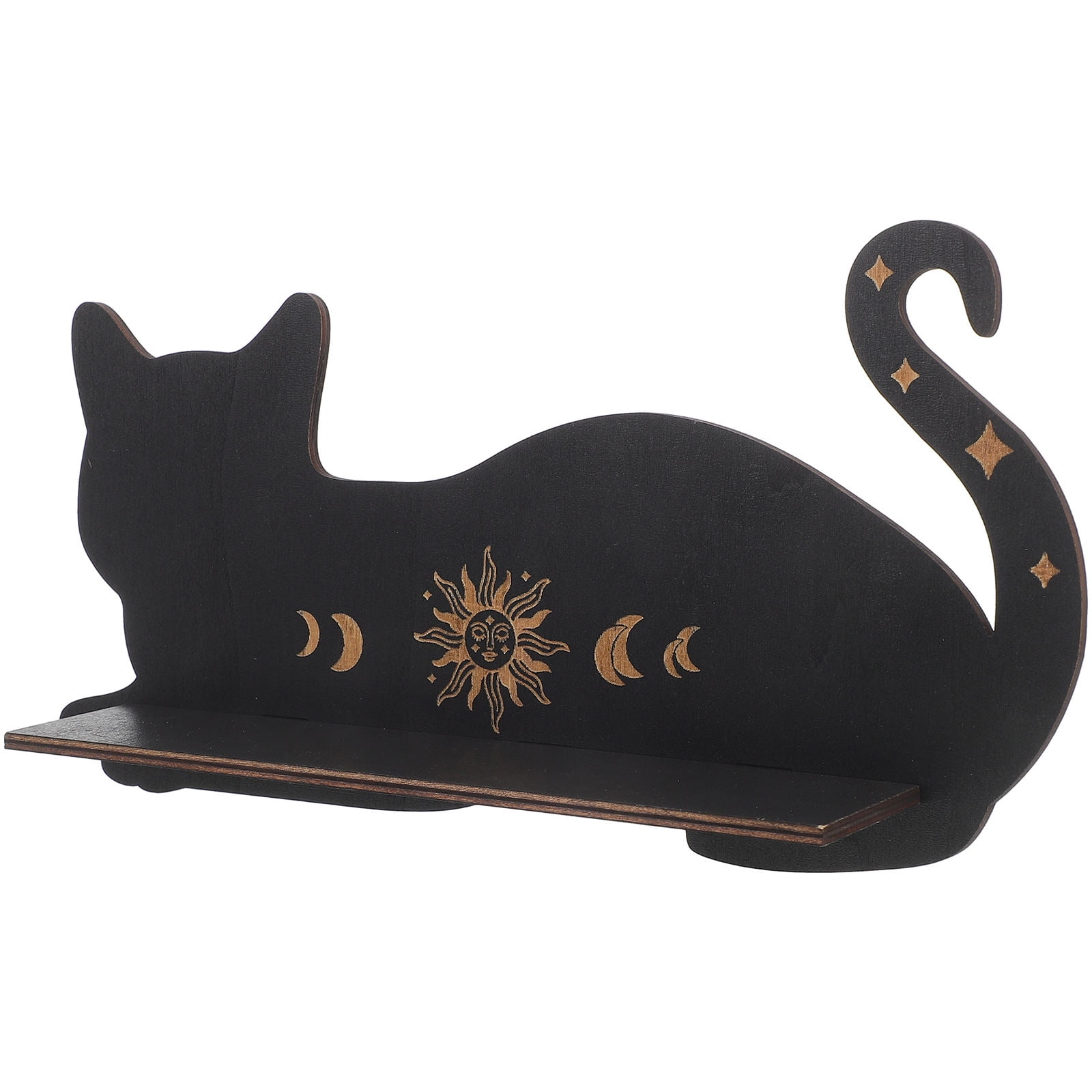 GOOHOCHY Floating Shelf Wooden Book Cat Shape Display Shelf Wall ...